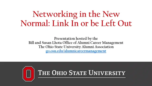 Networking in the New Normal: Link In or be Left Out