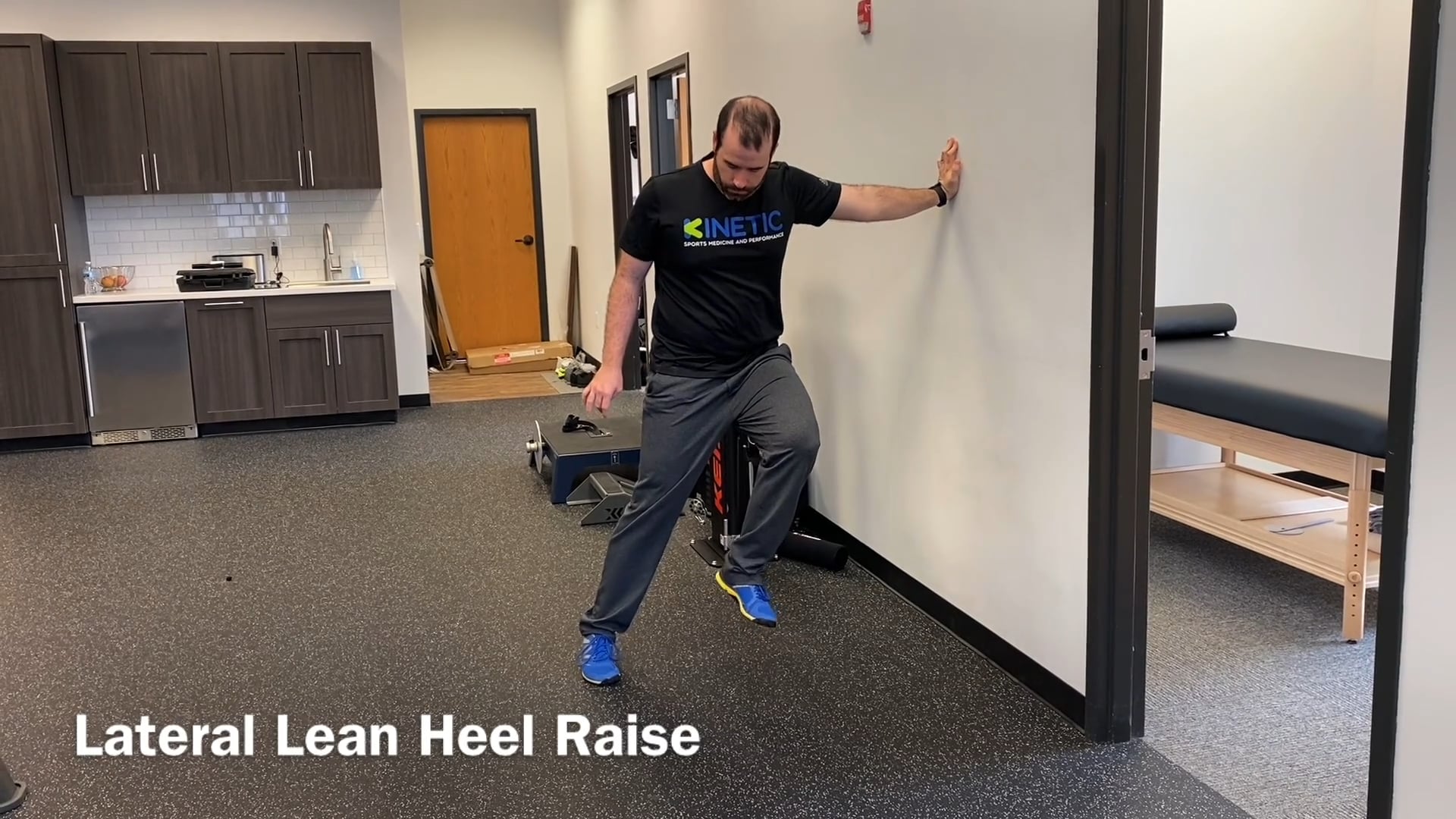 Lateral Lean Heel Raise on Vimeo