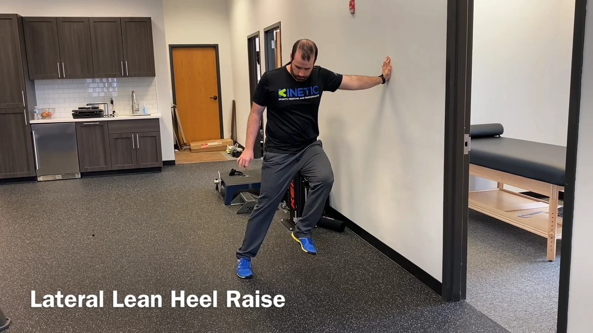 Lateral Lean Heel Raise on Vimeo