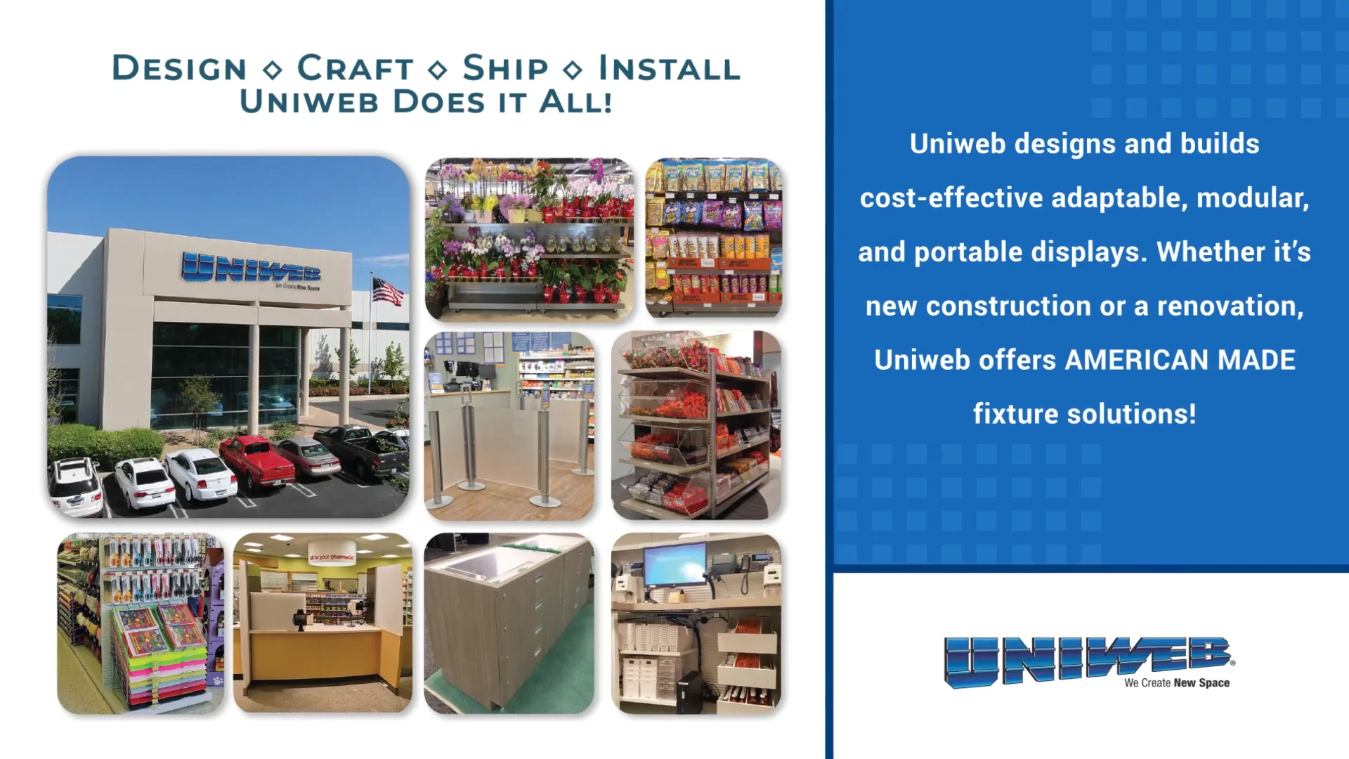 Pharmacy Design & Fixtures - Uniweb | We Create New Space | Pharmacy Platinum Pages 2021 on Vimeo