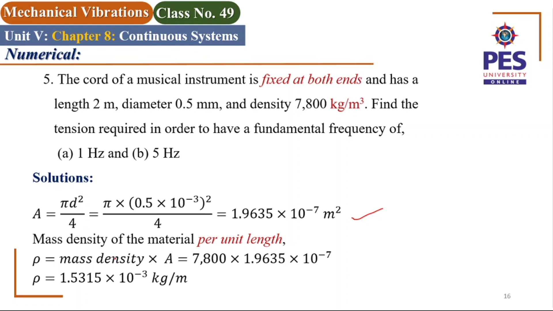 Class 49 MV Unit 5 Continuous Systems Numerical I Dr. CVC 08 04 2021 on ...