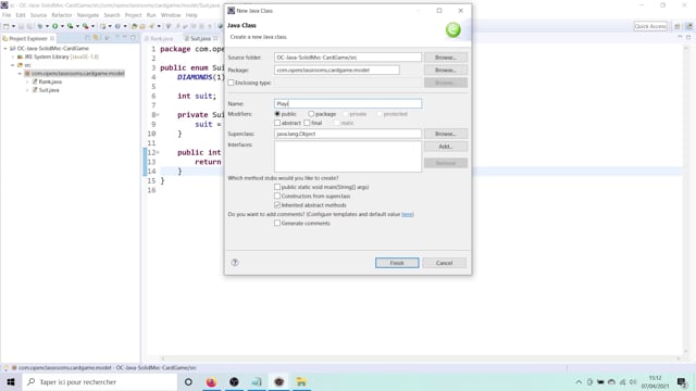 Implémentez le modèle de votre application - Écrivez du code Java ...