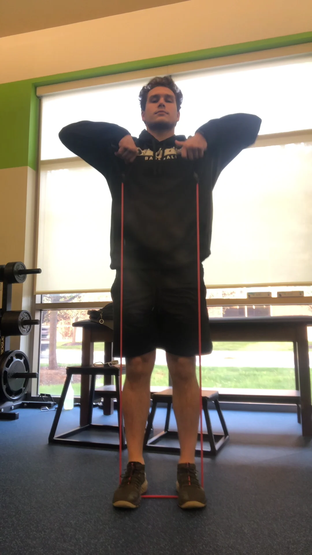 Resistance Band Upright Rows on Vimeo