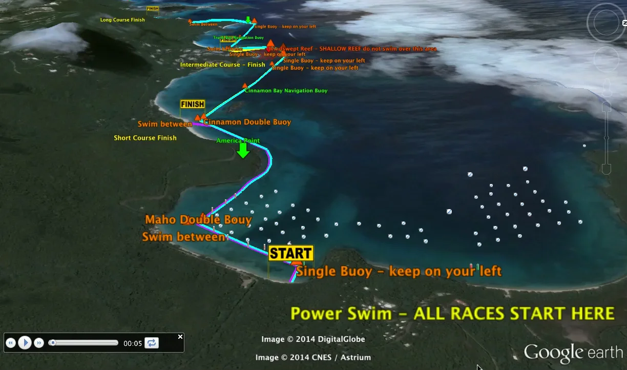 Beach to Beach Power Swim - Course Map