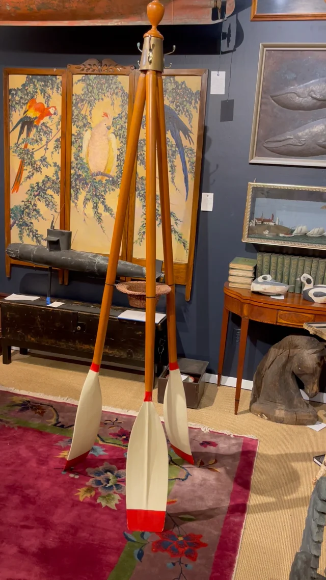 Asian Antique Oar Rowing