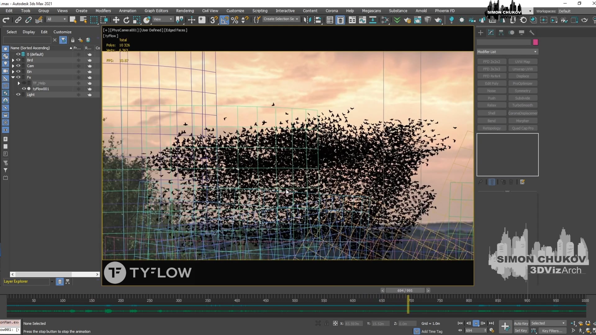 TyFlow animation: Bird dance 3Ds max viewport render on Vimeo