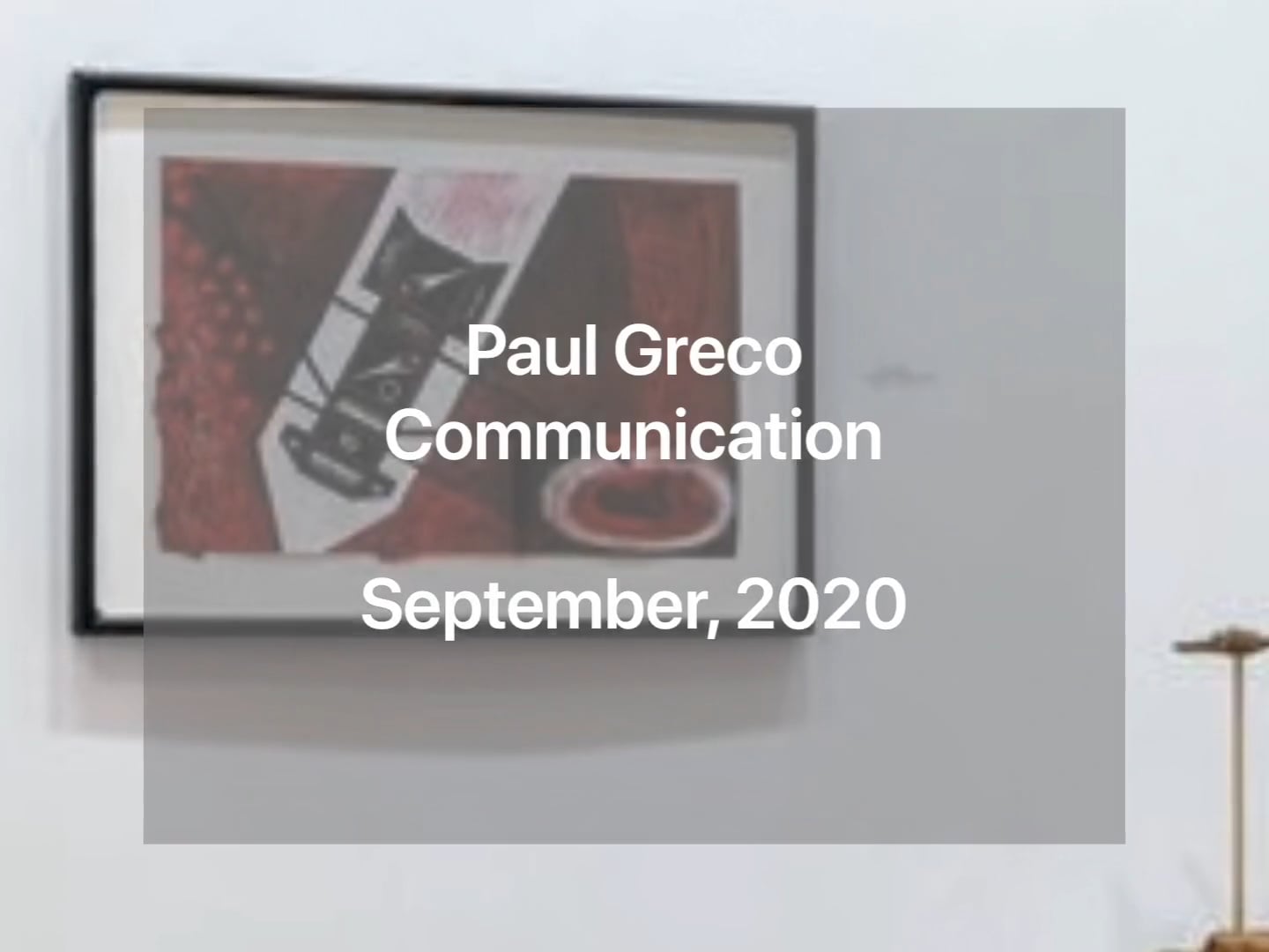 Paul Greco, September, 2020 on Vimeo
