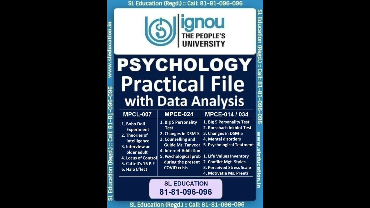 MPCL-007 MPCE 014-024-034 Practical File 2021 on Vimeo