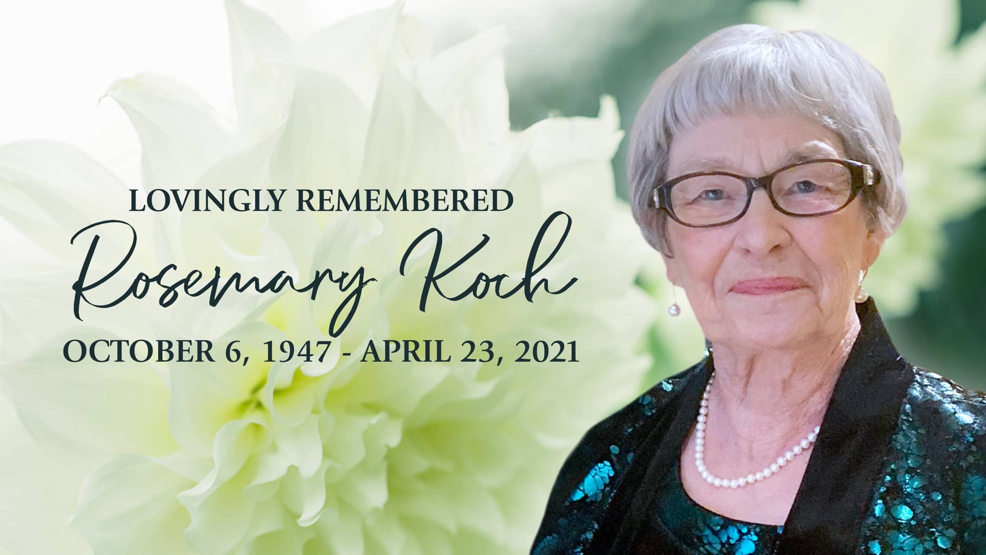 Funeral service for the late Mrs. Rosemary Koch on Vimeo