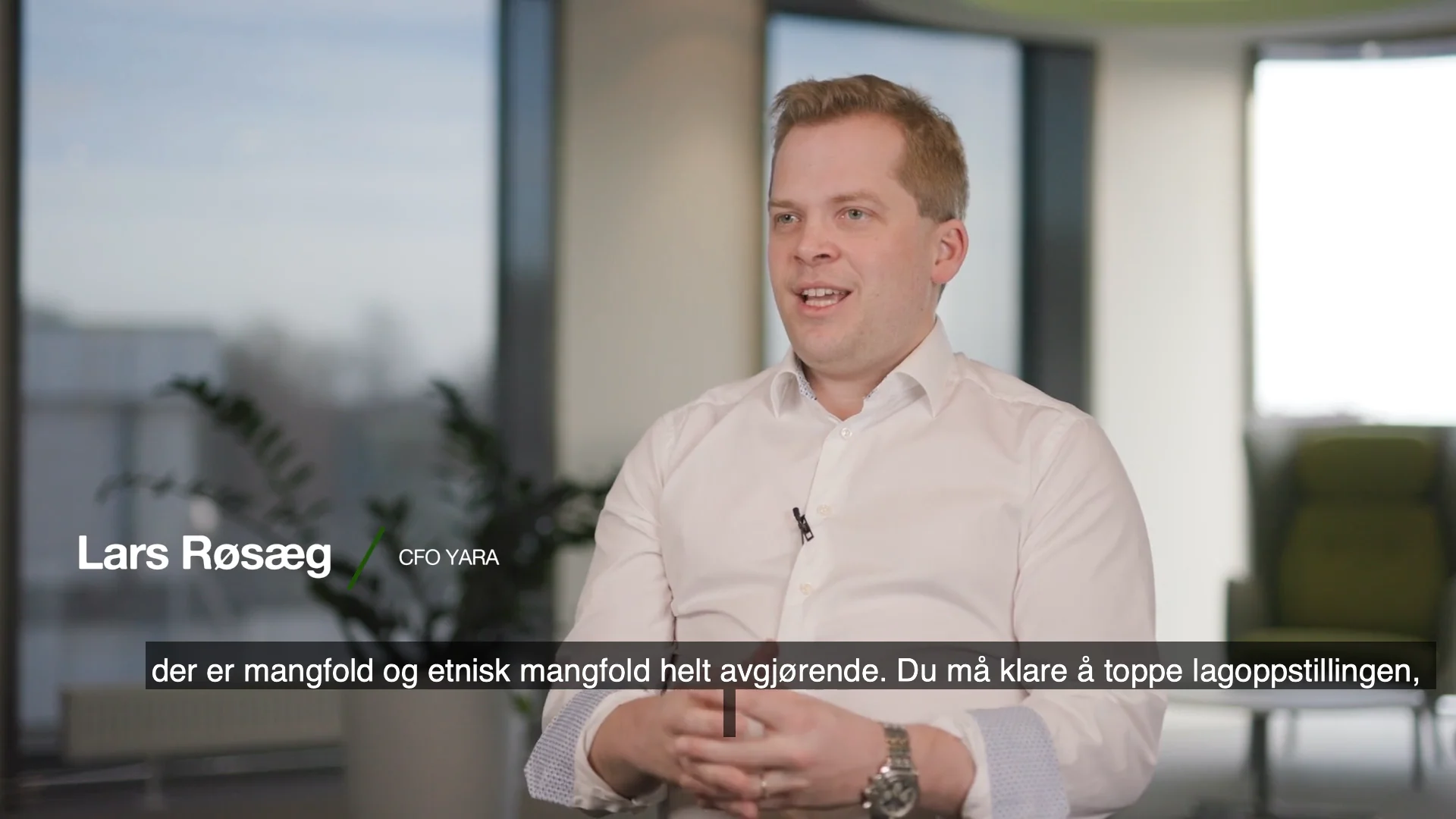 Intervju med Yaras finansdirektør Lars Røsæg