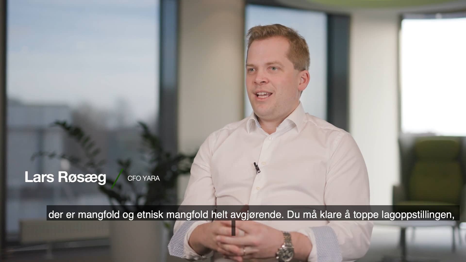 Intervju med Yaras finansdirektør Lars Røsæg on Vimeo
