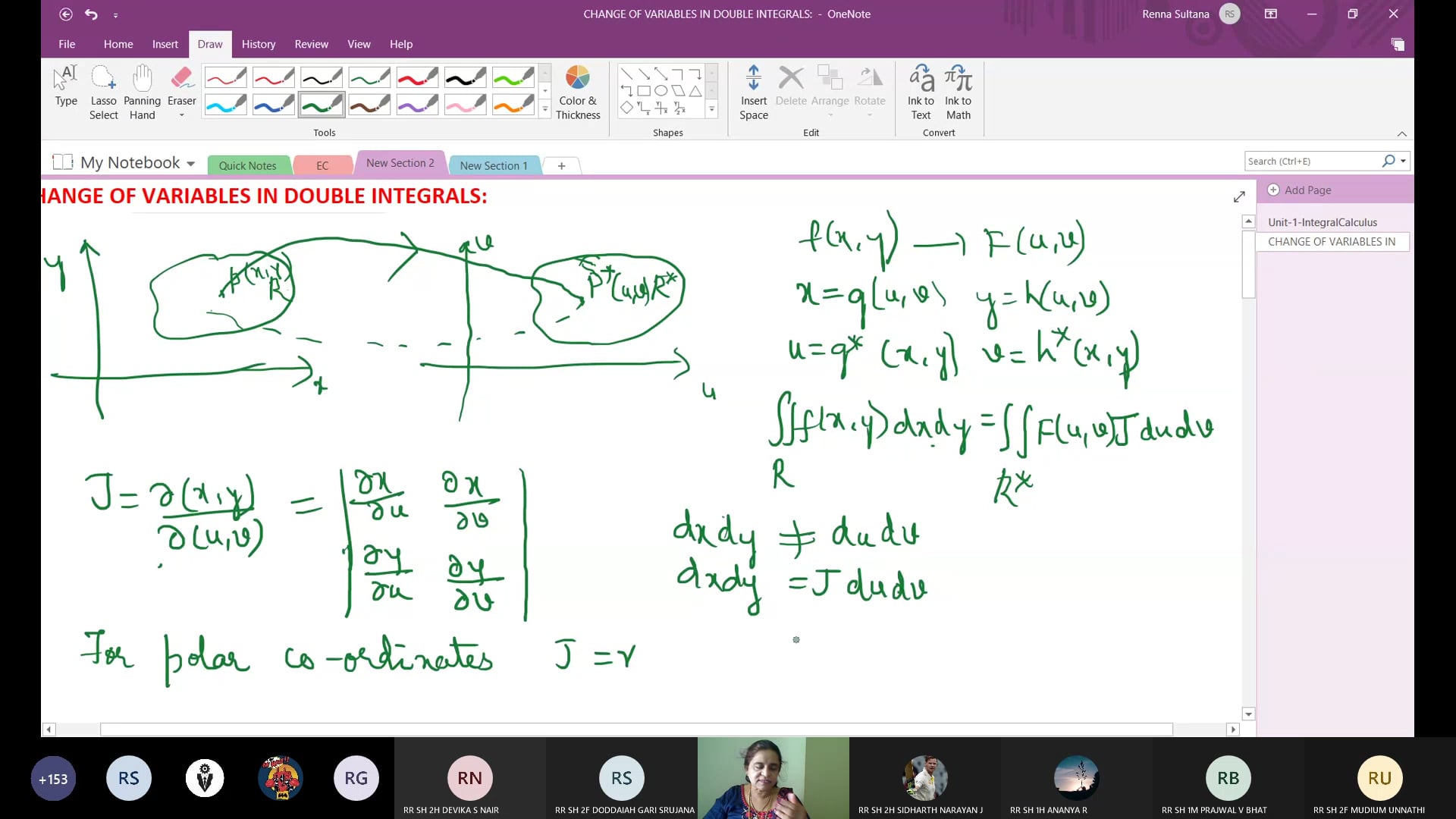 Jacobian, Change of variables in Double integral (Polar coordinates) on ...