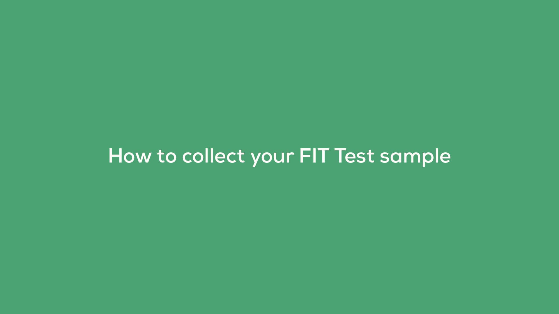How to collect your FIT Test sample on Vimeo