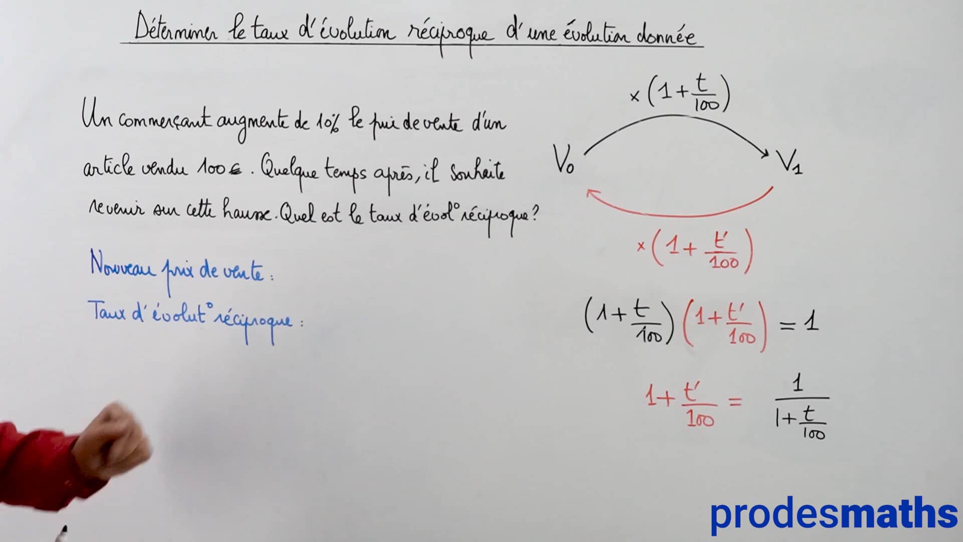 Déterminer le taux d'évolution réciproque d'une évolution donnée on Vimeo