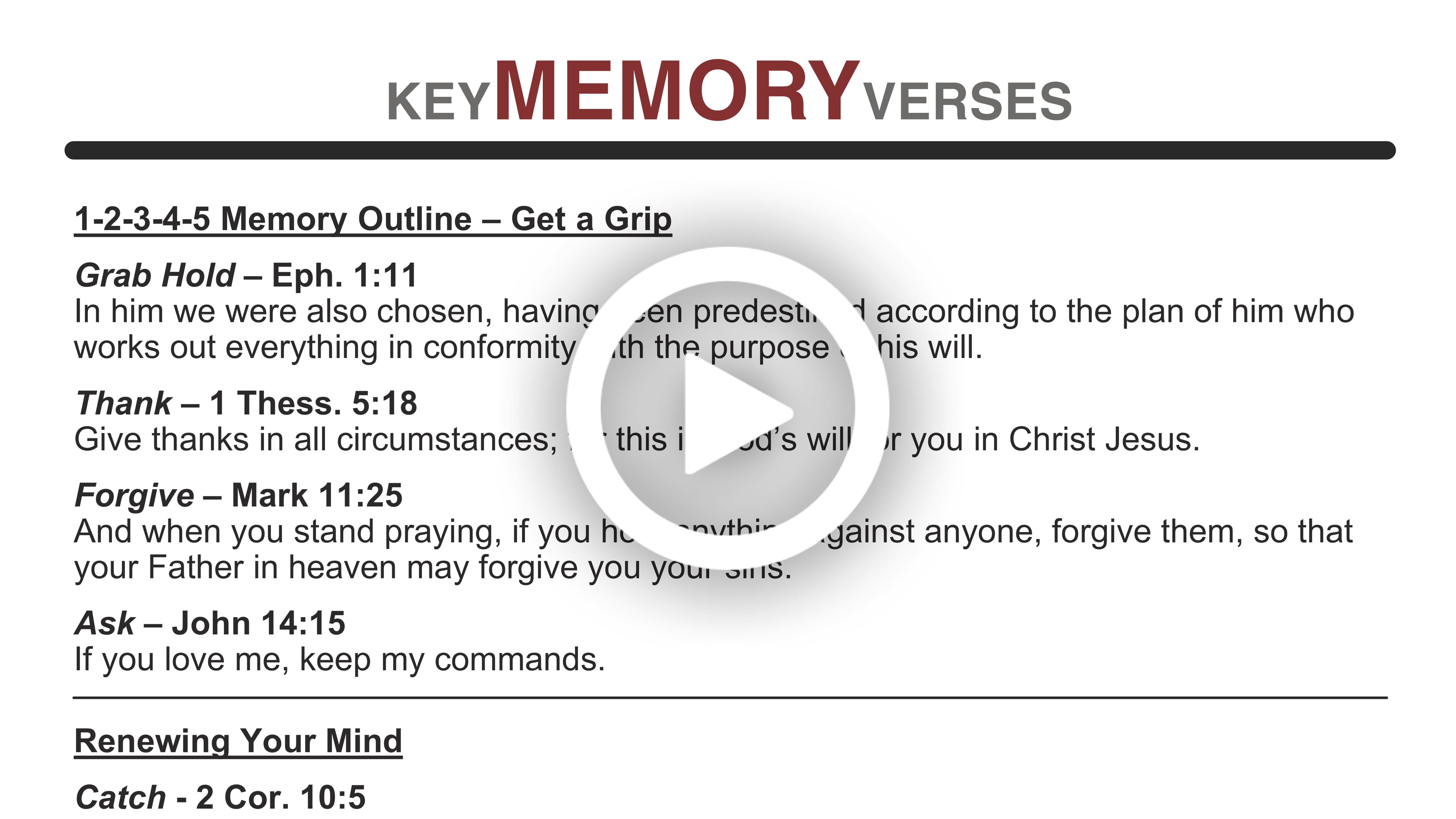 Key Memory Verses on Vimeo