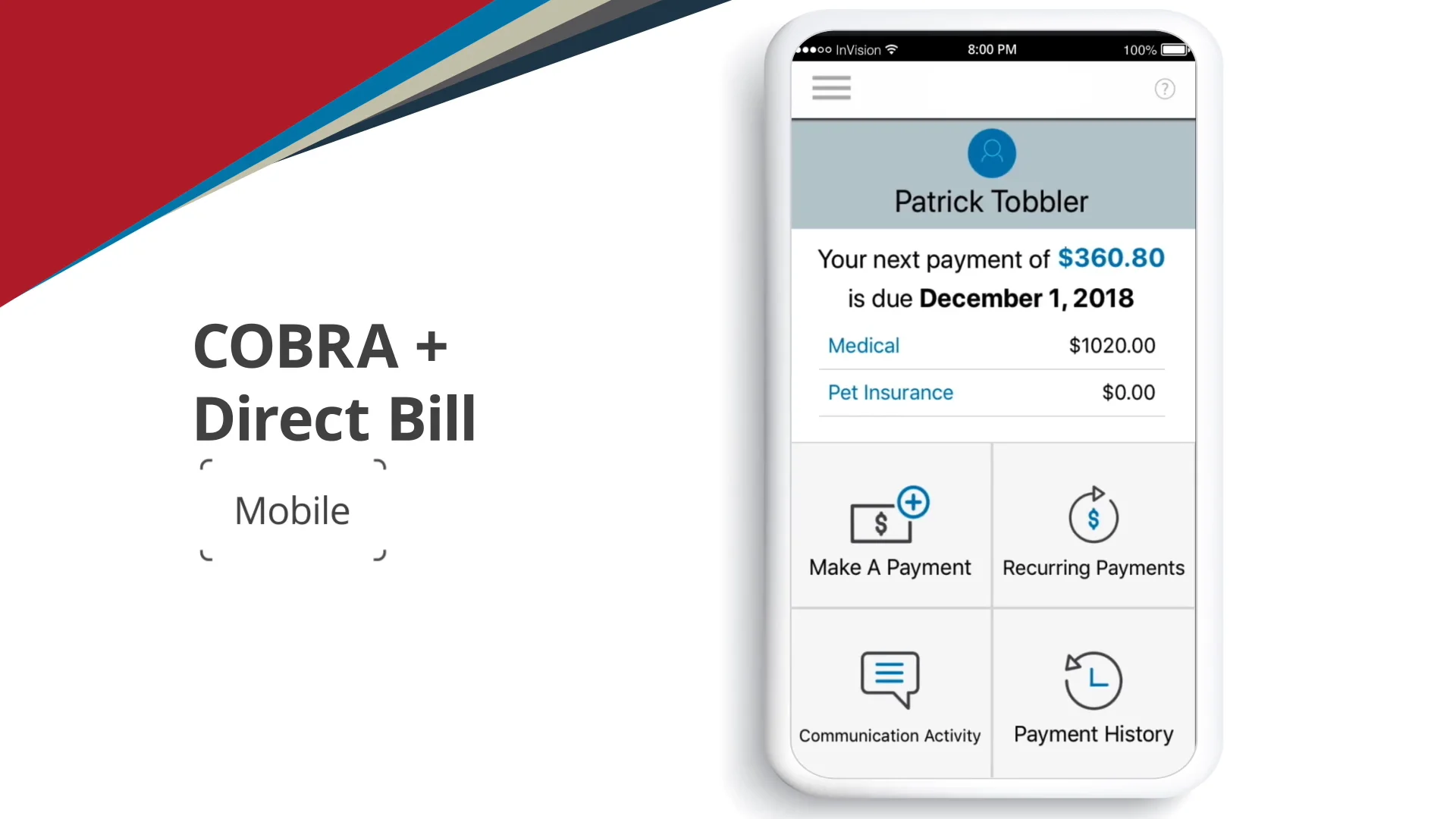 COBRA + Direct Bill: Mobile App
