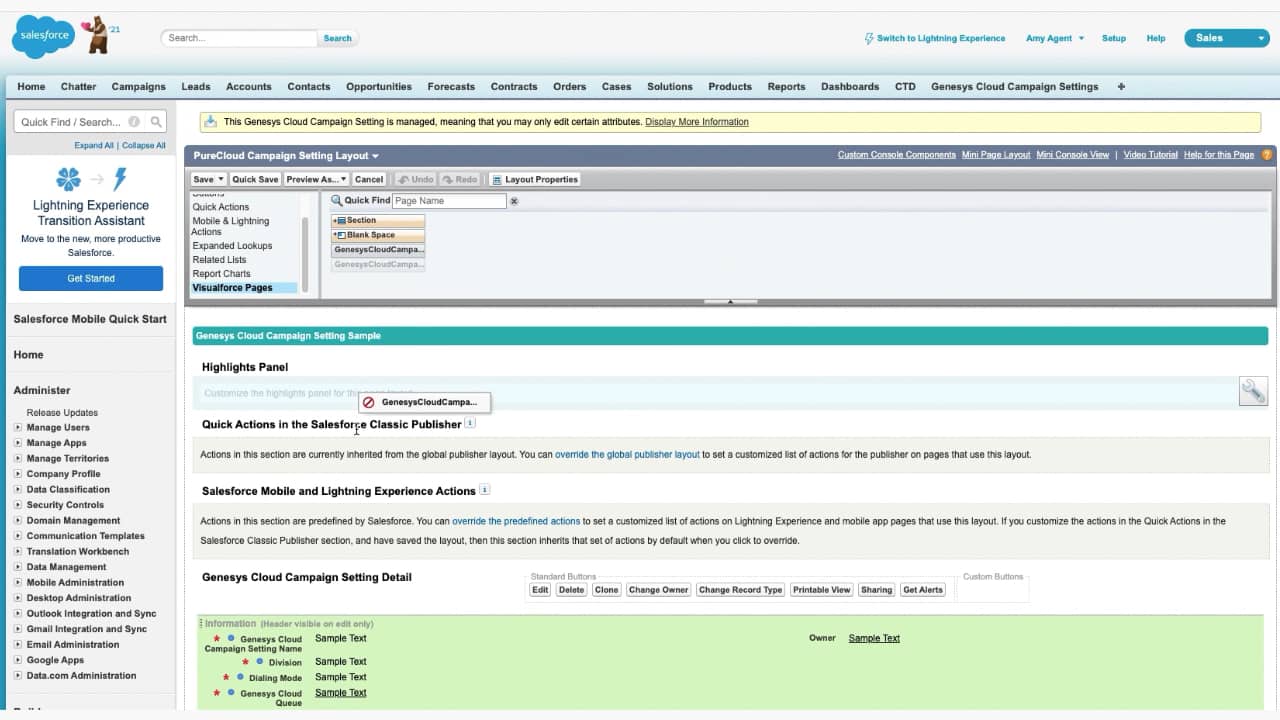 Genesys Cloud for Salesforce: Add the Phone Type Management section to ...
