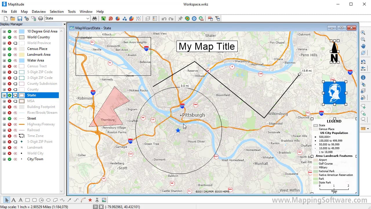 Maptitude Video: Using the Drawing Tools