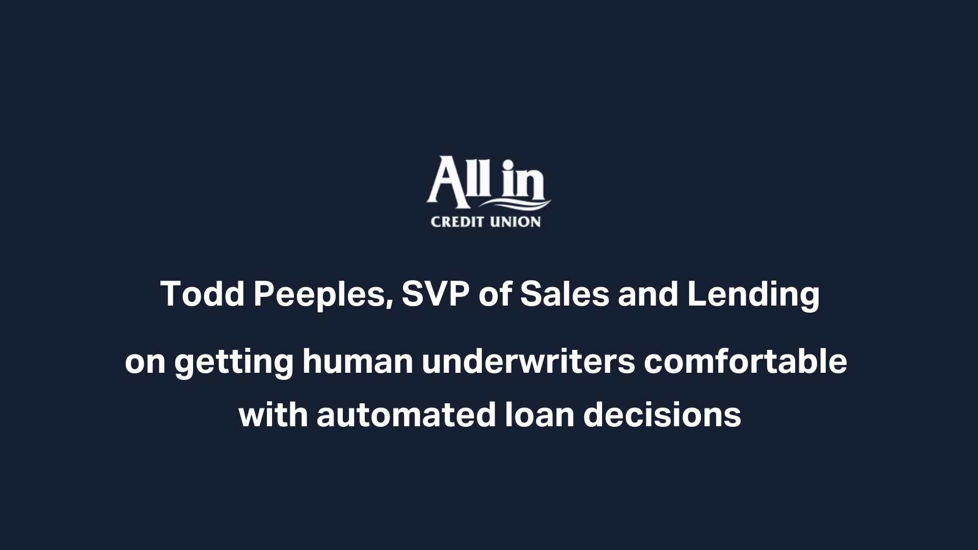 Winning Internal Support For AI | All In SVP Todd Peeples on Vimeo