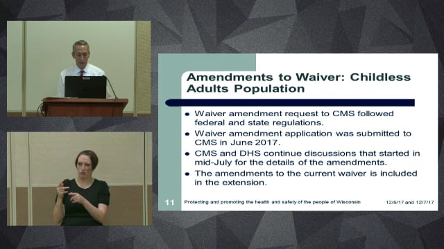 Section 1115 Badger Care Reform Demonstration Project - 12/5/17 on Vimeo