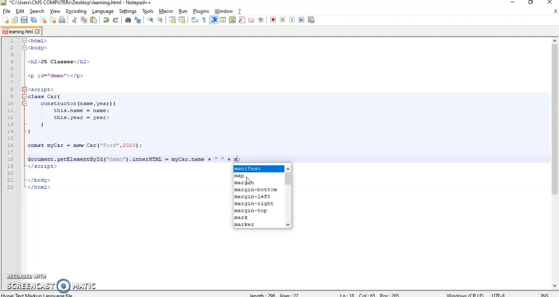 8 Basic Concepts - ES6 Features - Classes on Vimeo