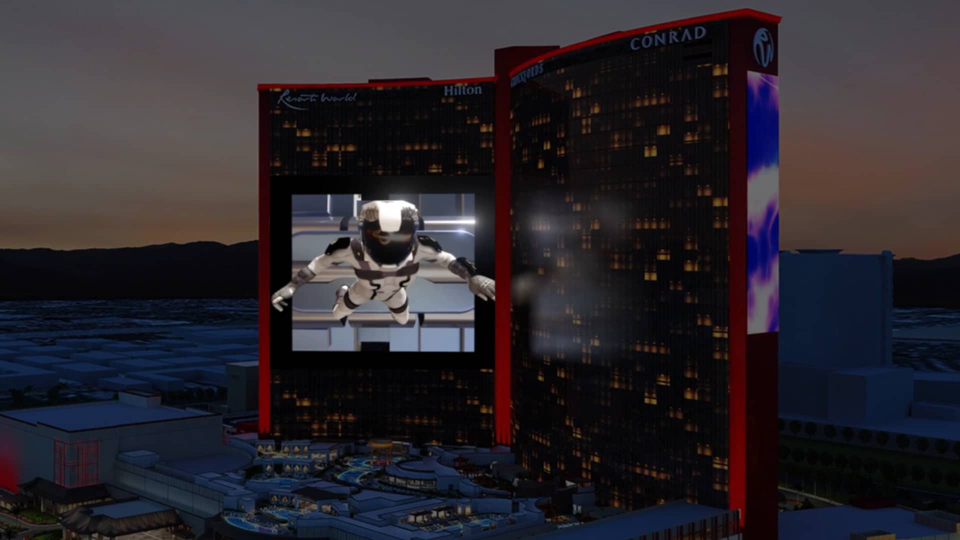 RWLV Building Exterior LED PreViz Animation with 3D Forced Perspective ...