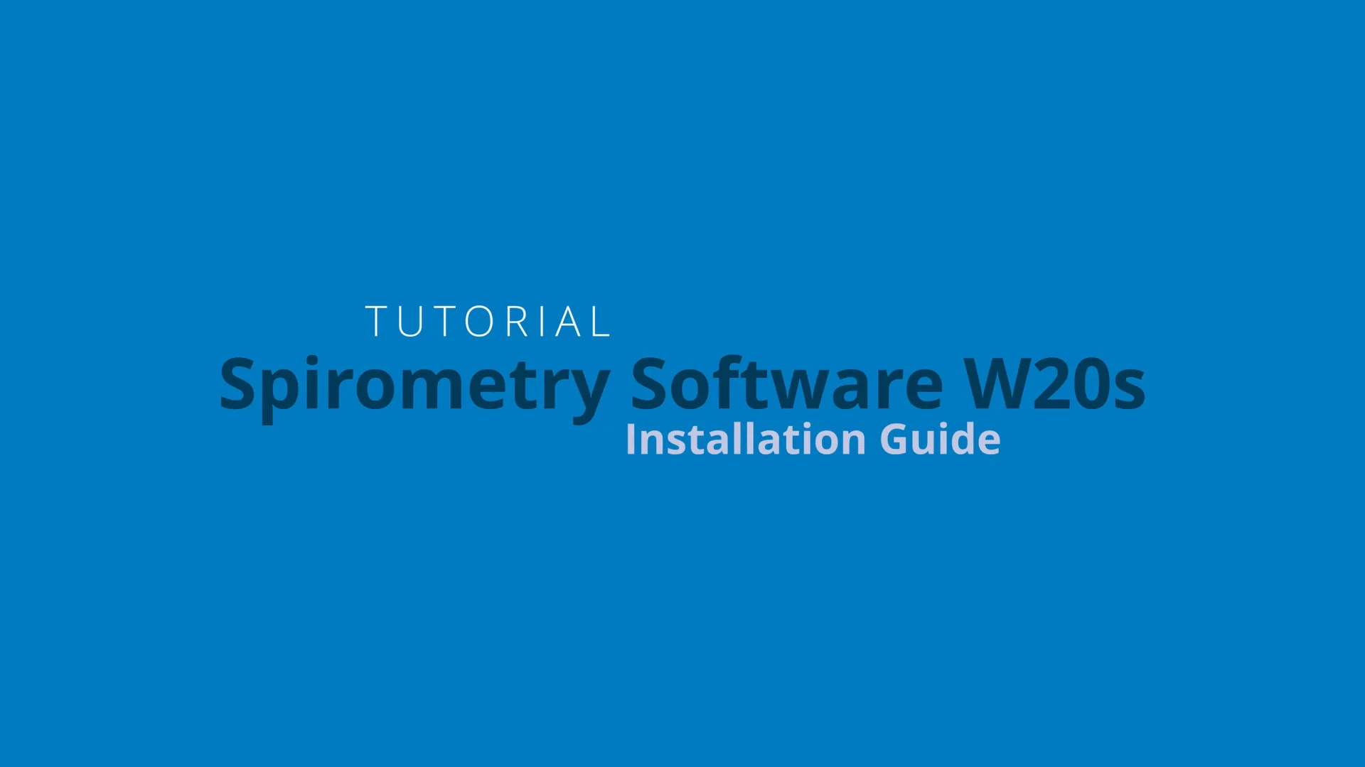 Software W20s - Installation