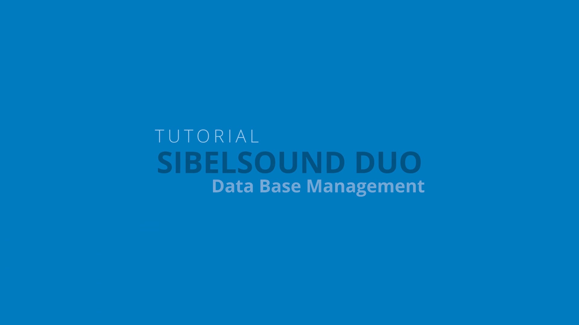 Audiometer Sibelmed SIBELSOUND DUO - Database