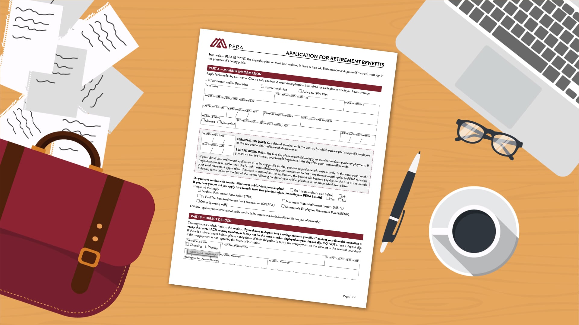 MN PERA | How to Complete a PERA Retirement Application | 2d Vector ...