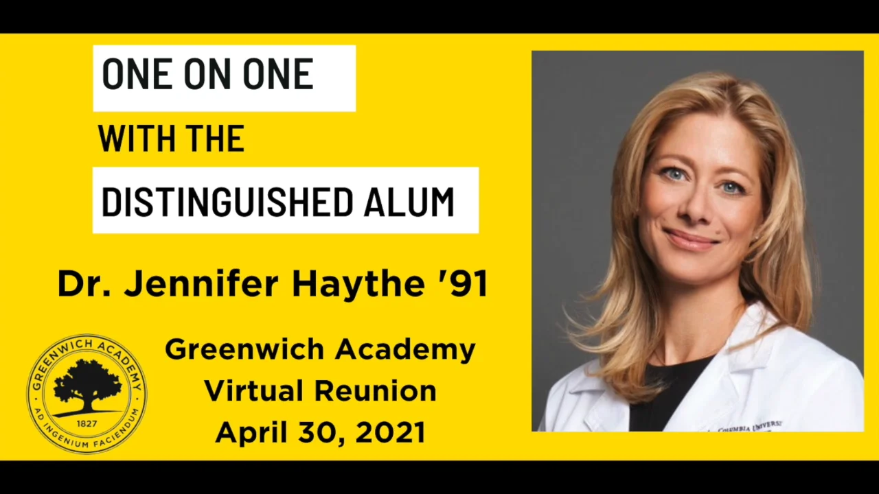 Dr. Jennifer Haythe '91 - 2021 Distinguished Alumna on Vimeo