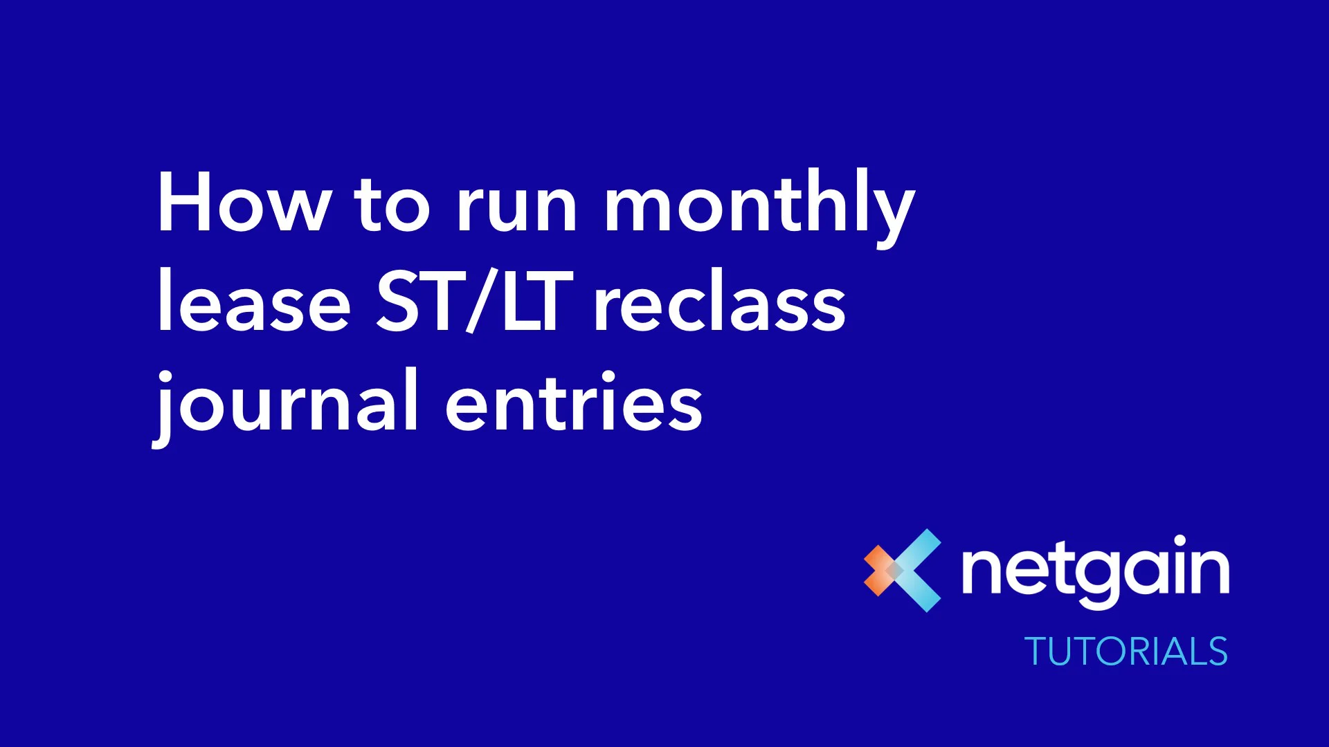How to run monthly lease ST/LT reclass journal entries