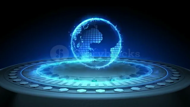 futuristic-animation-energy-blue-globe-process-development-concept ...