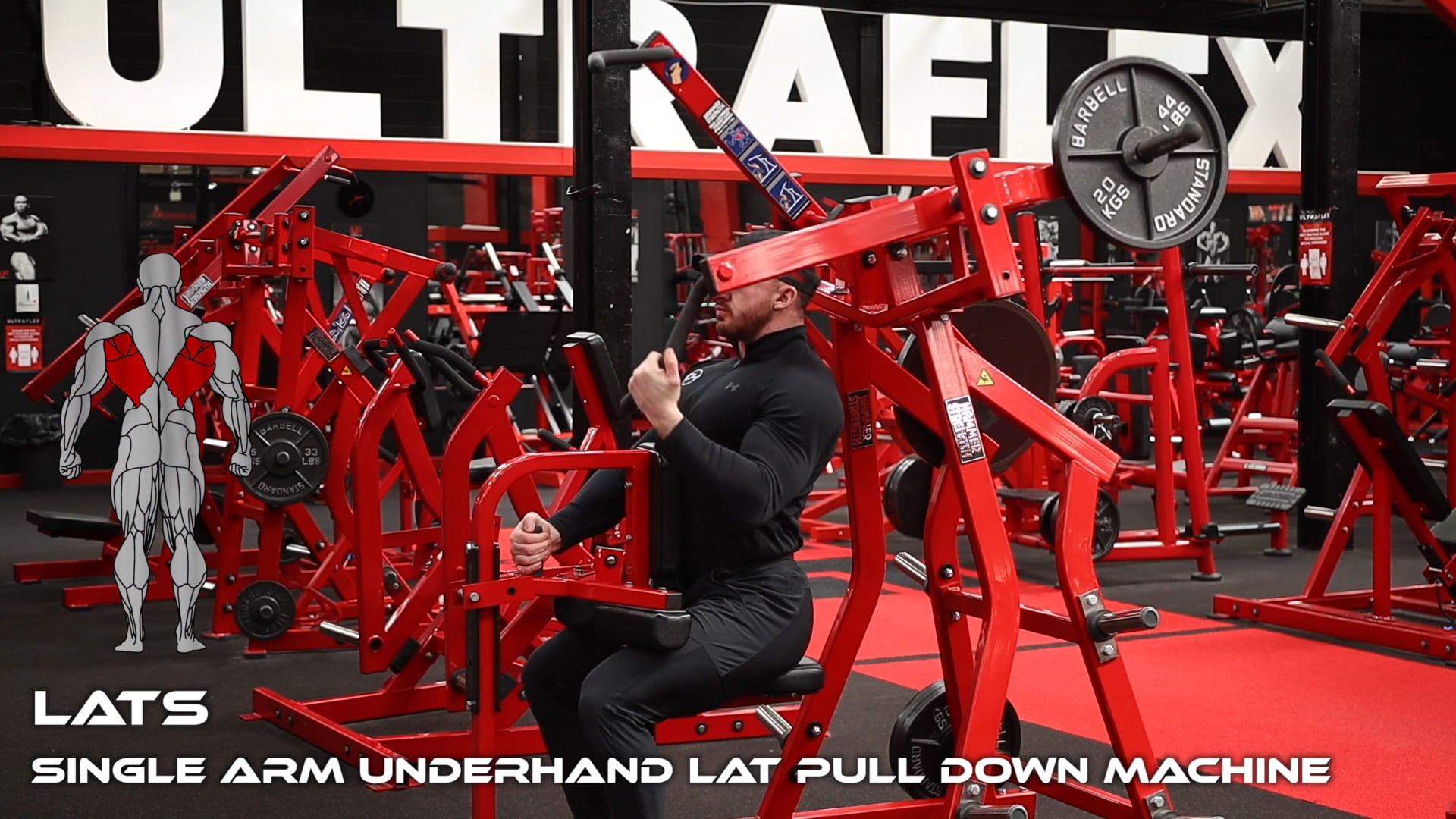 Single Arm Underhand Lat Pull Down Machine on Vimeo