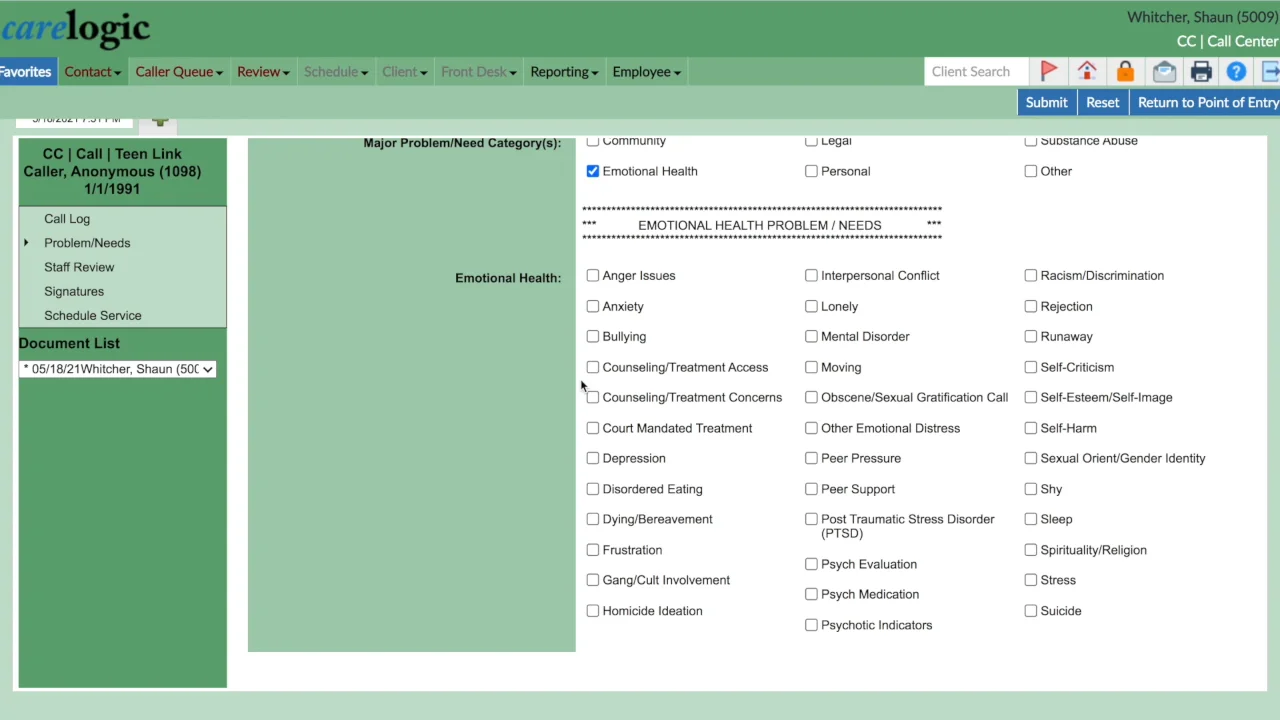 Carelogic Walkthrough - How to log calls, chats, and texts