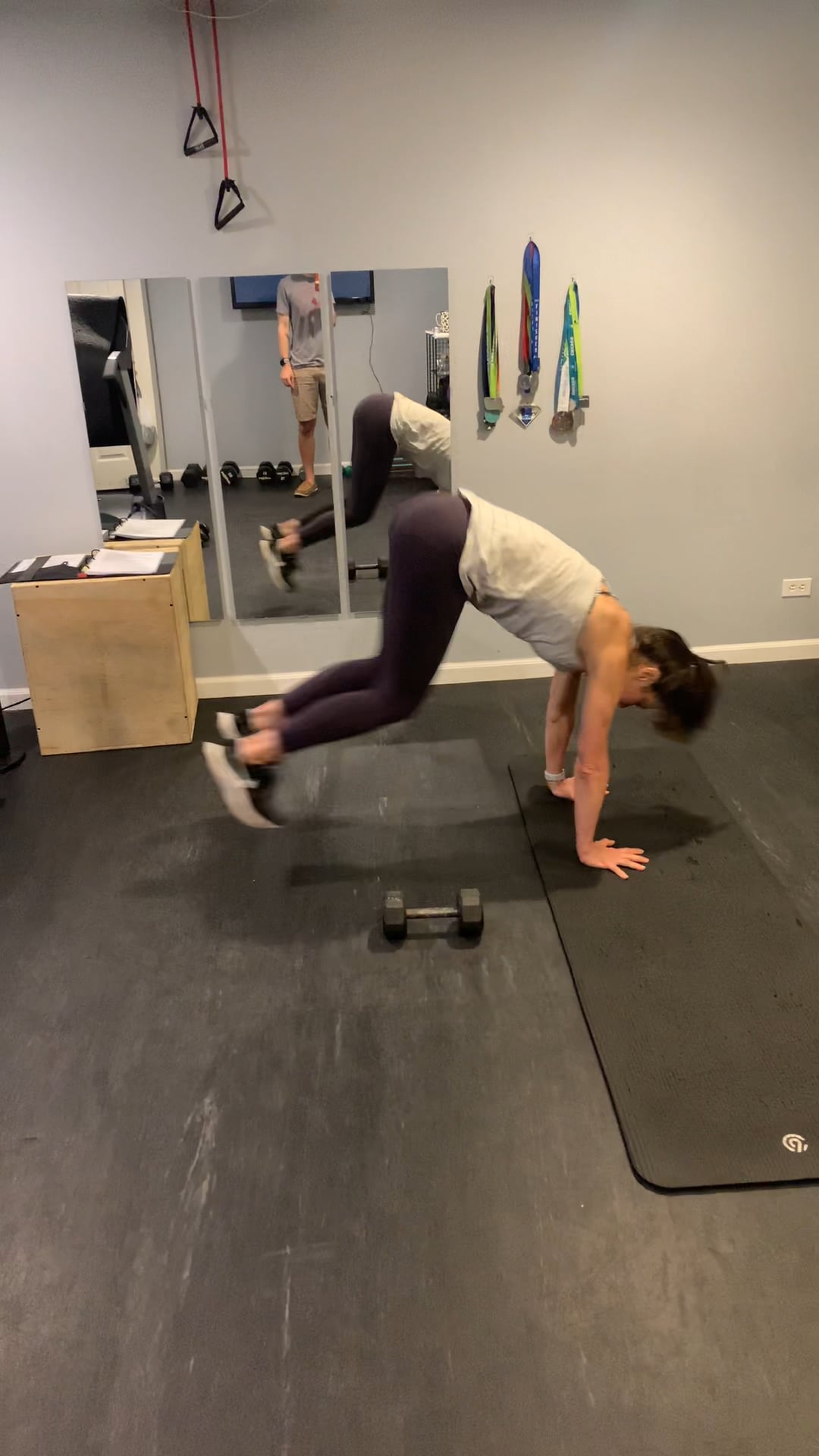 Burpee to jump over DB on Vimeo