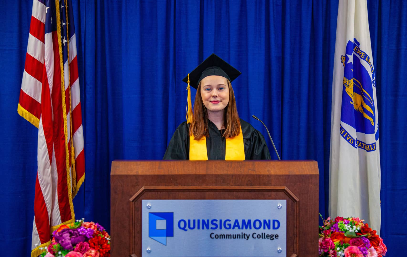 Alyssa Durham Sings the National Anthem - QCC Commencement 2021 on Vimeo