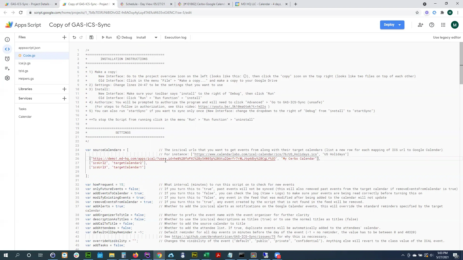 Forcing Google Calendar to Sync More Frequently with Cerbo