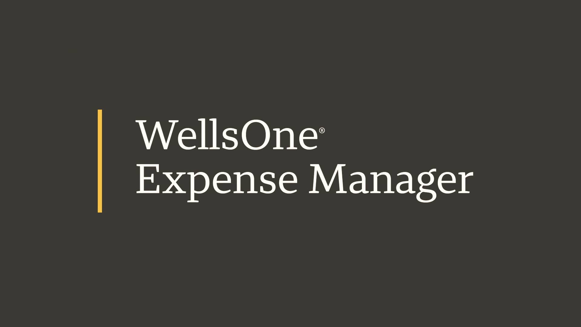 Wells One Expense Manager Video on Vimeo