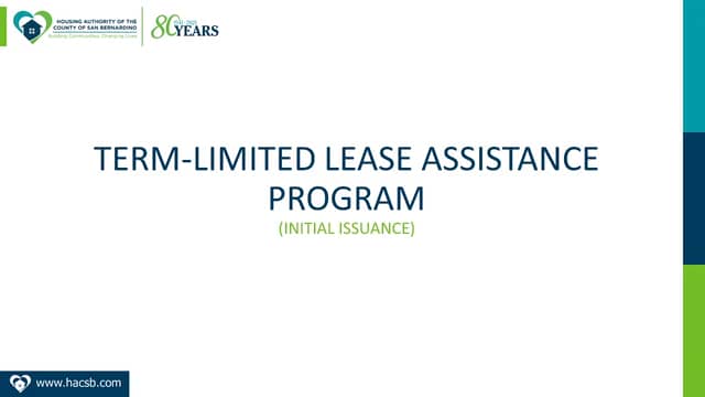 Initial Term-Limited Lease Assistance Program Briefing on Vimeo