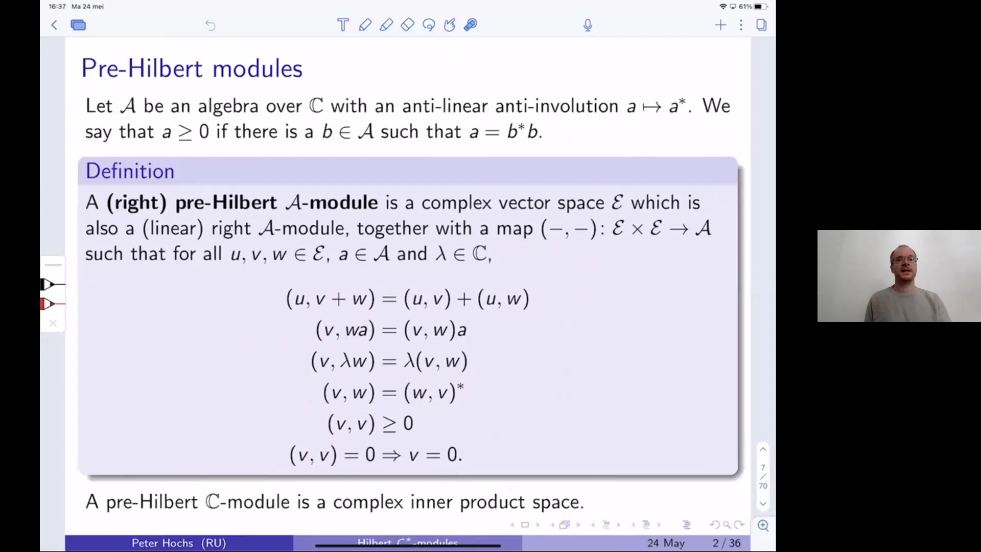 Hilbert C*-modules on Vimeo