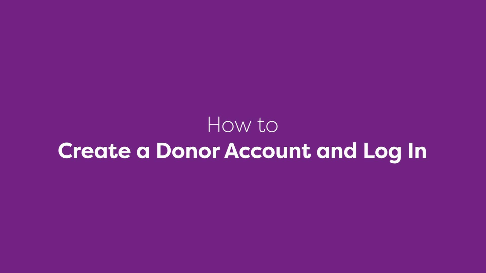 How to Create a Donor Account and Log In on Vimeo