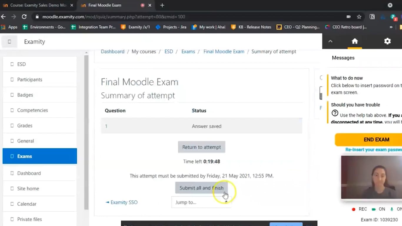 Taking a Test with Examity Utilizing Moodle on Vimeo