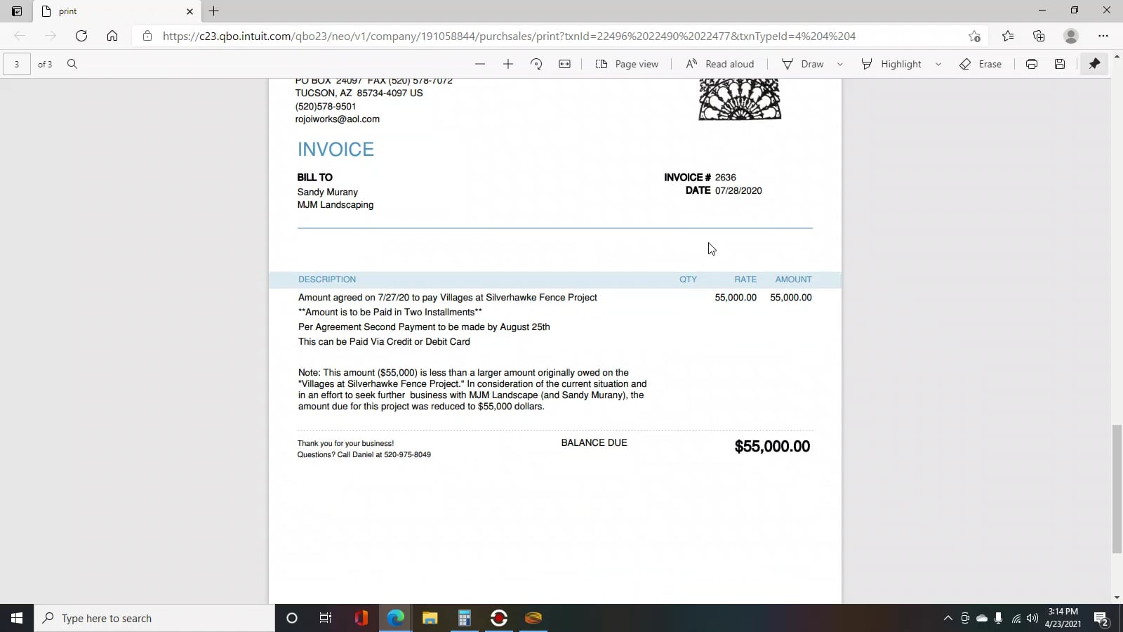 Invoice Explanation on Vimeo