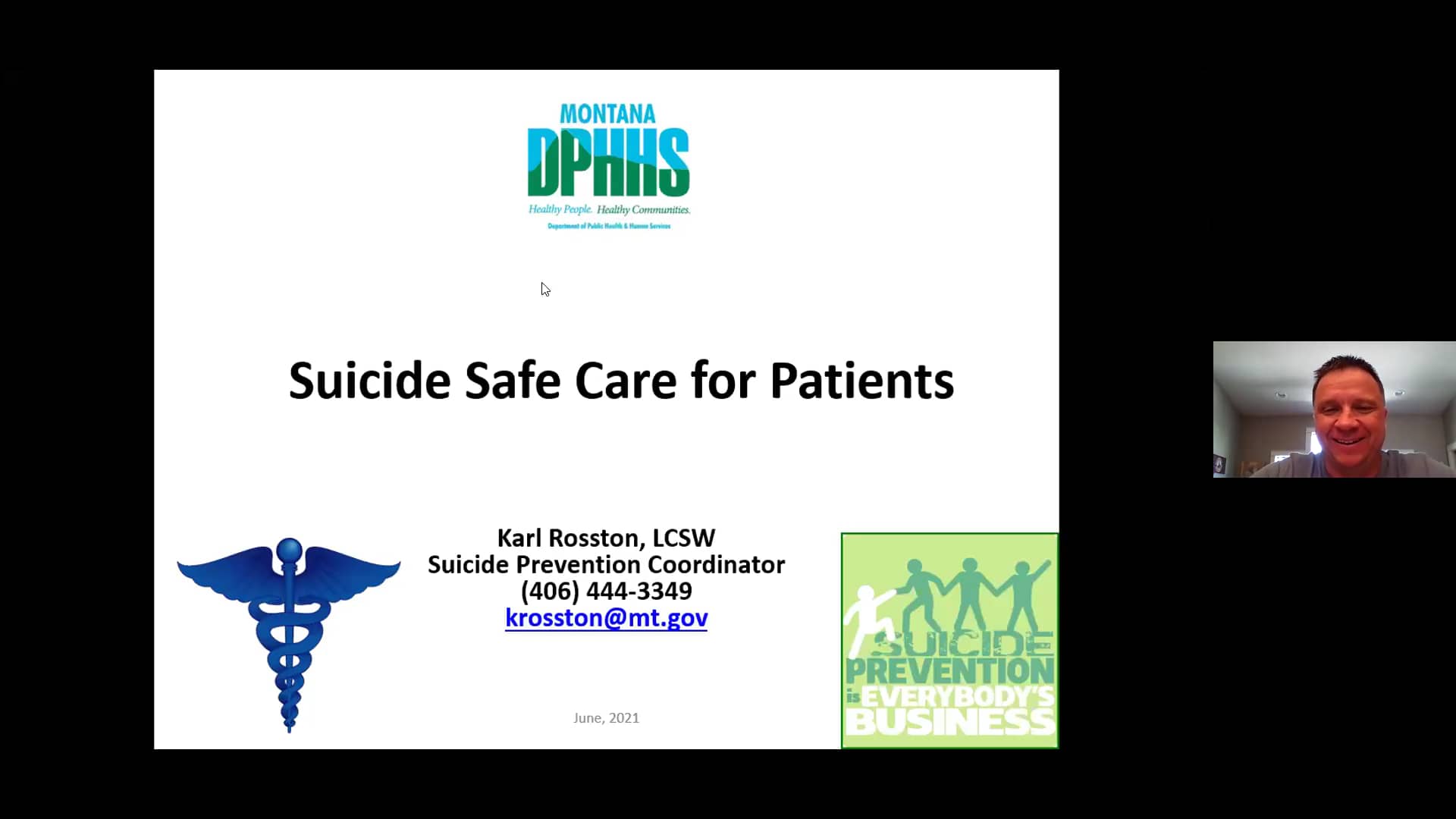 Suicide Safe Care for Patients, Part 1- Karl Rosston, LCSW on Vimeo