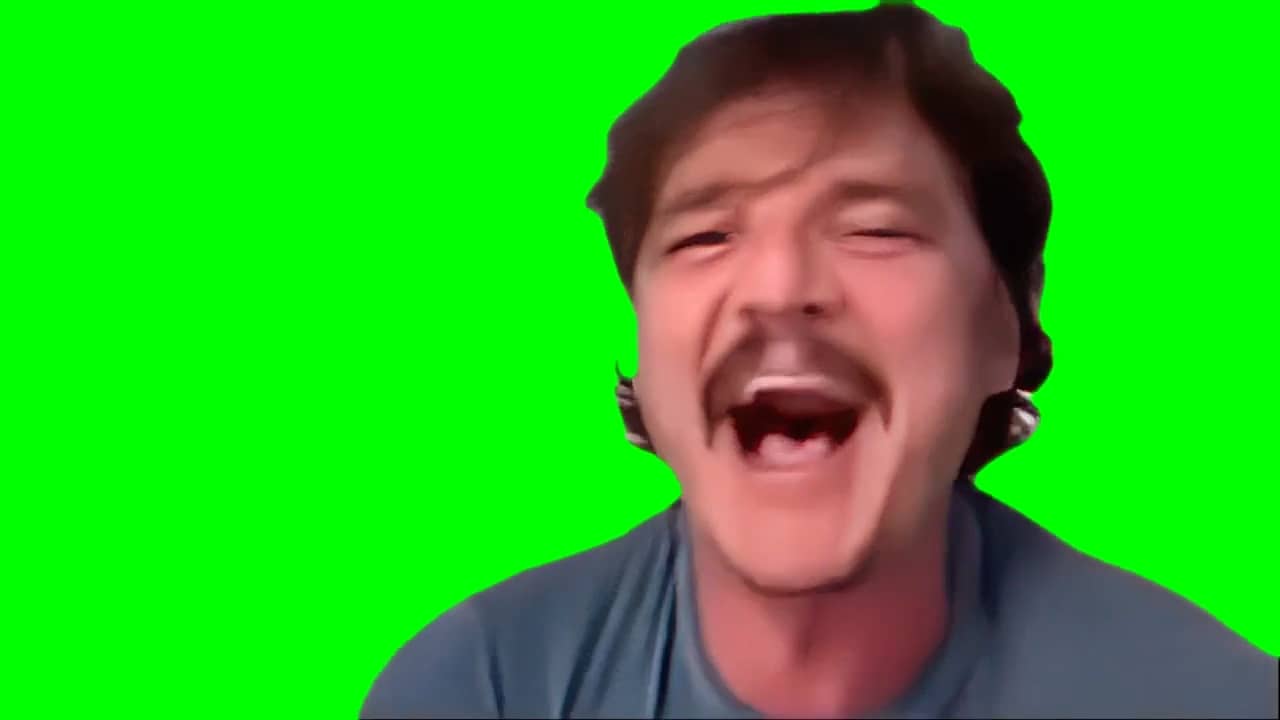 pedro pascal laughing and crying original template green screen.mp4 on ...