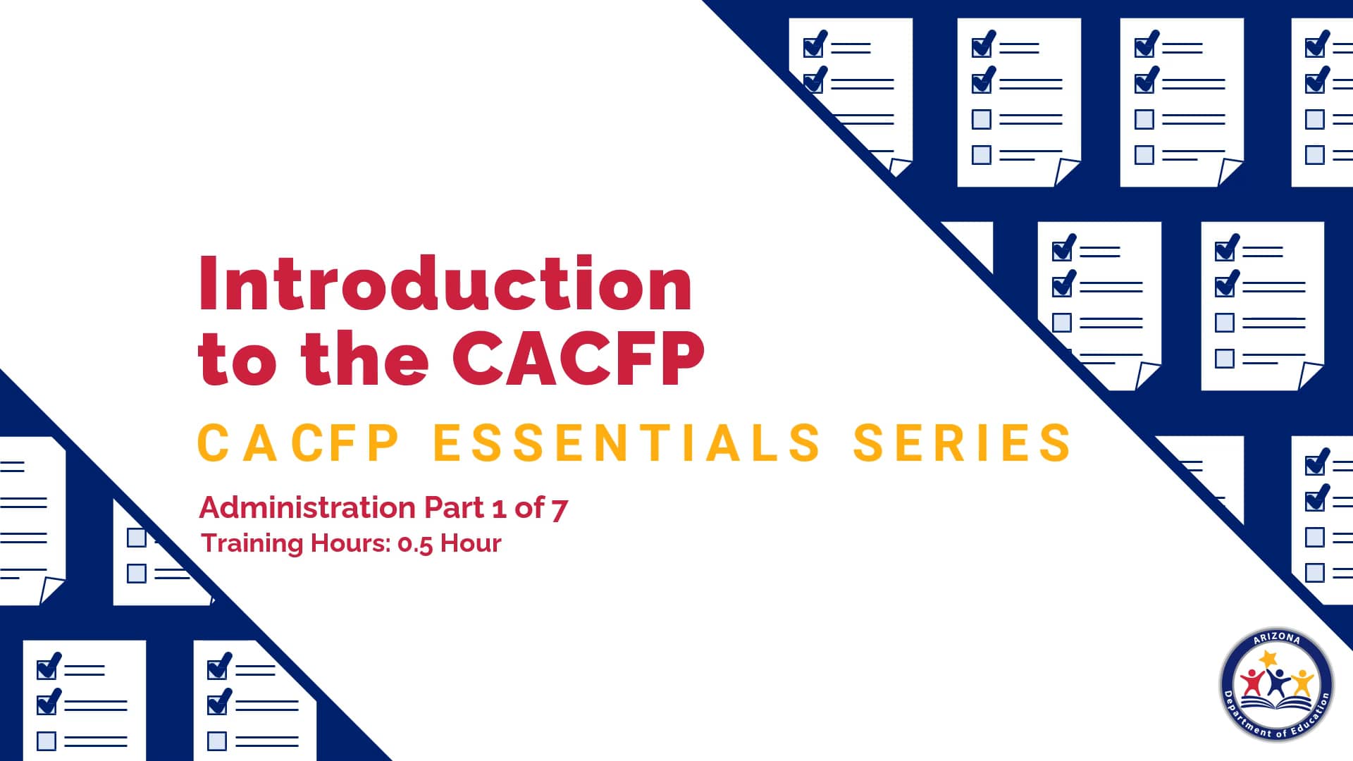 Introduction to the CACFP - CACFP Administration Essentials Series on Vimeo