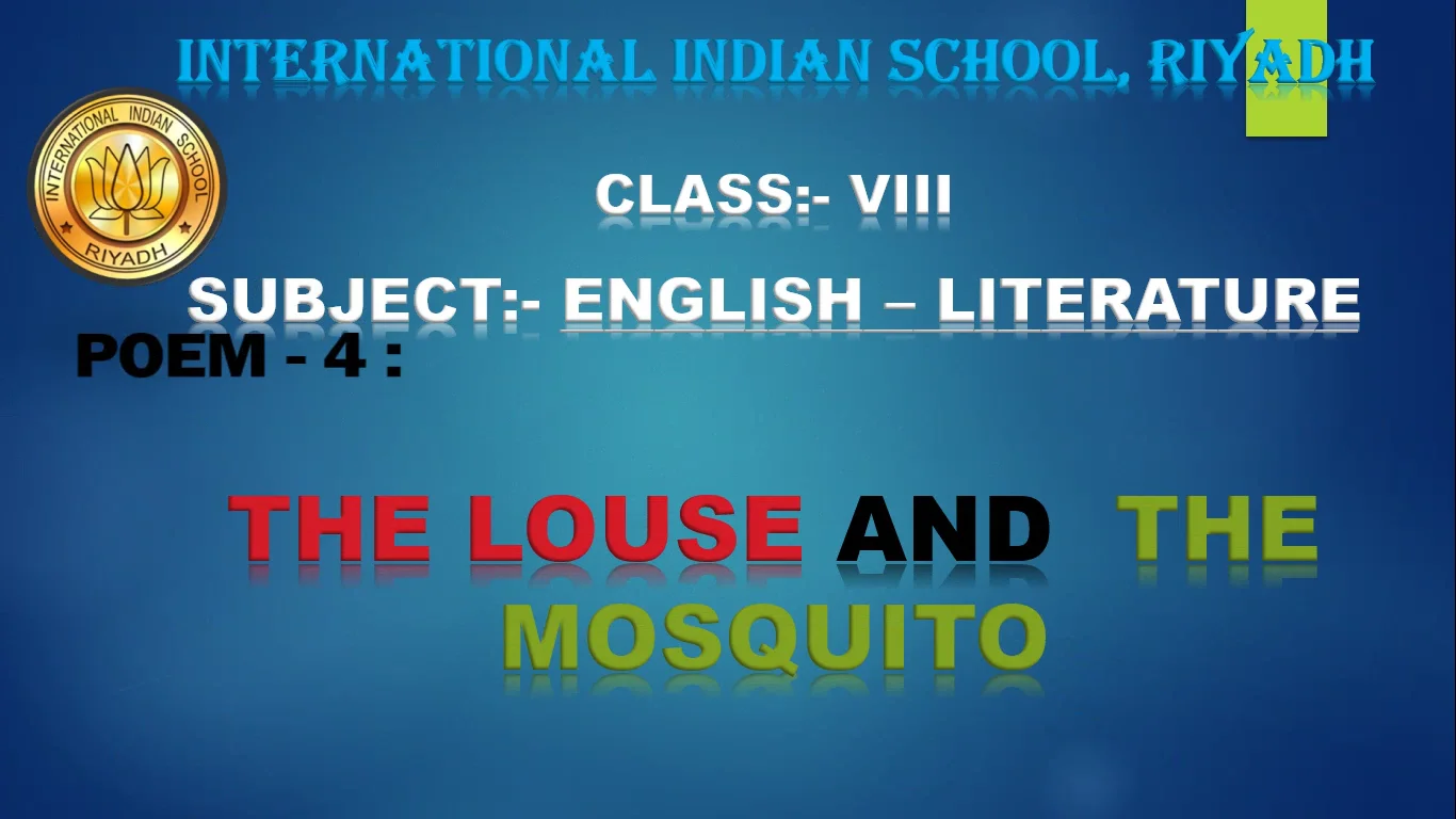 POEM-4-THE LOUSE AND THE MOSQUITO on Vimeo