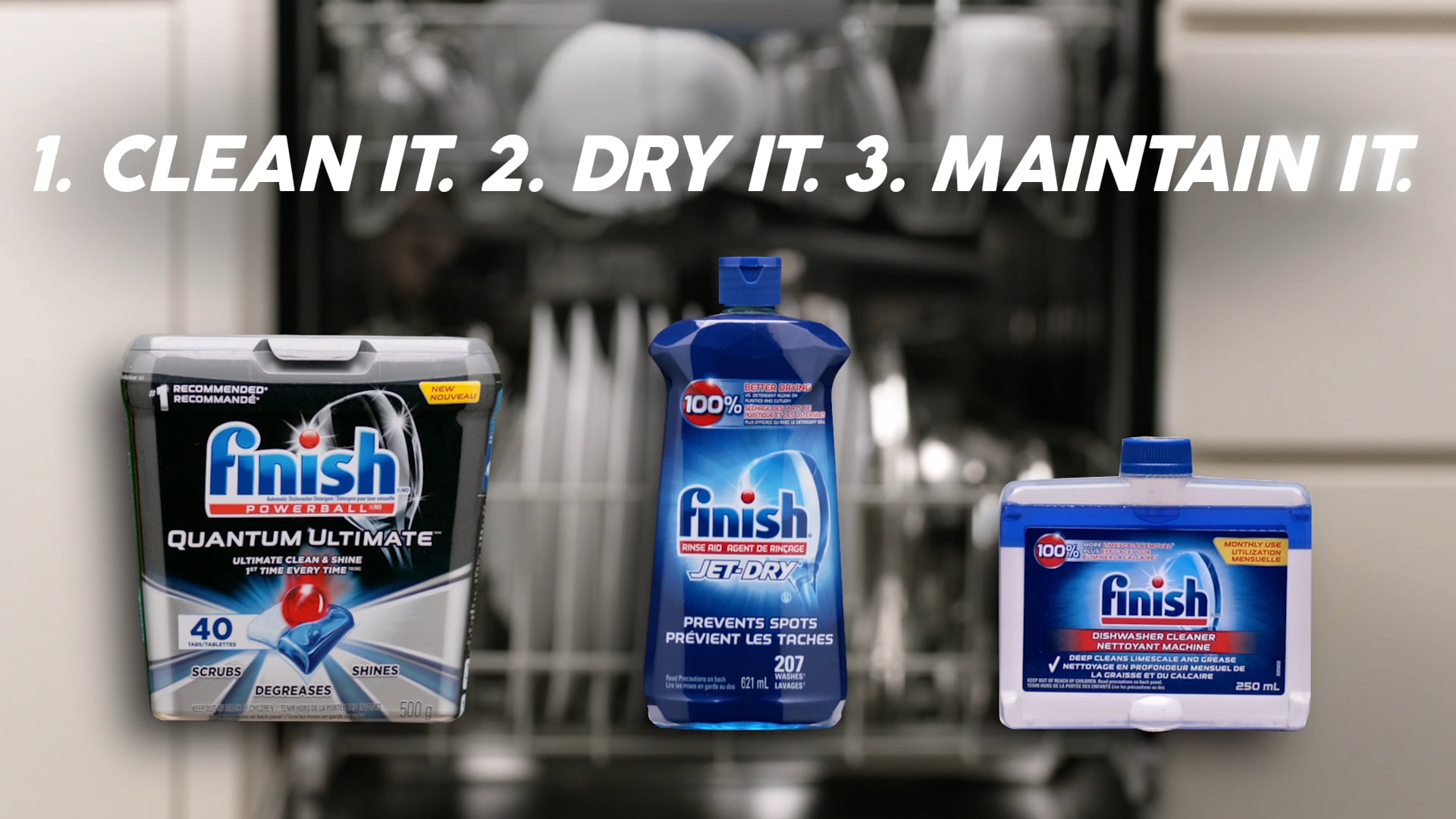 Finish Ultimate Dishwashing Trio | Detergent Product Vignette on Vimeo