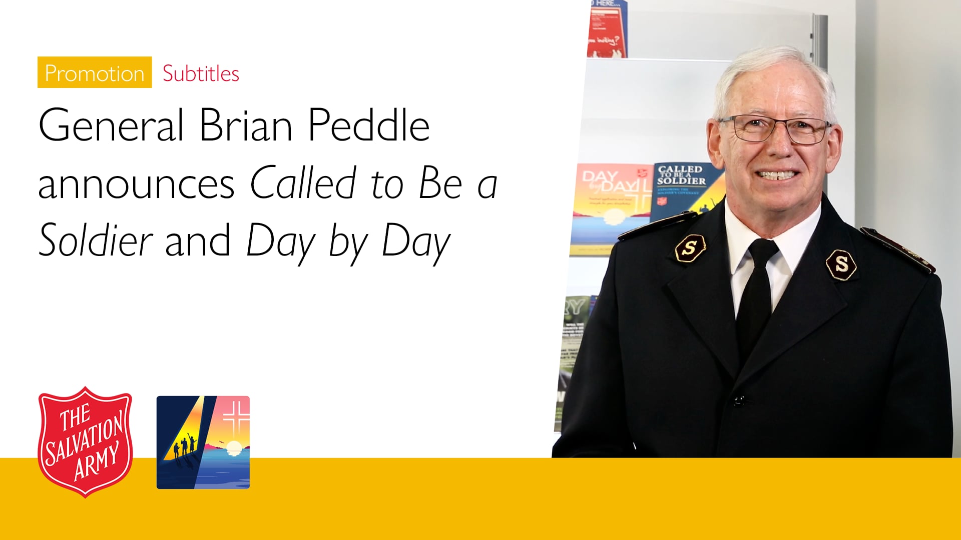 SUBTITLES – General Brian Peddle announces 'Called to Be a Soldier' and ...