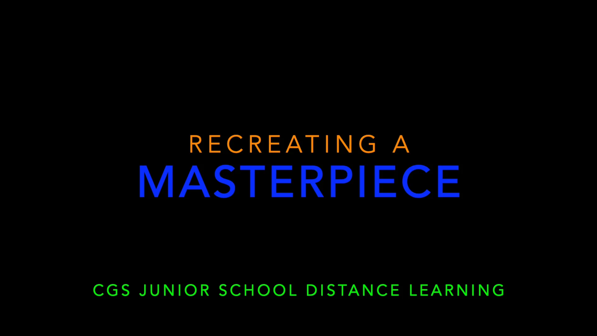 CGS Recreating a Masterpiece on Vimeo